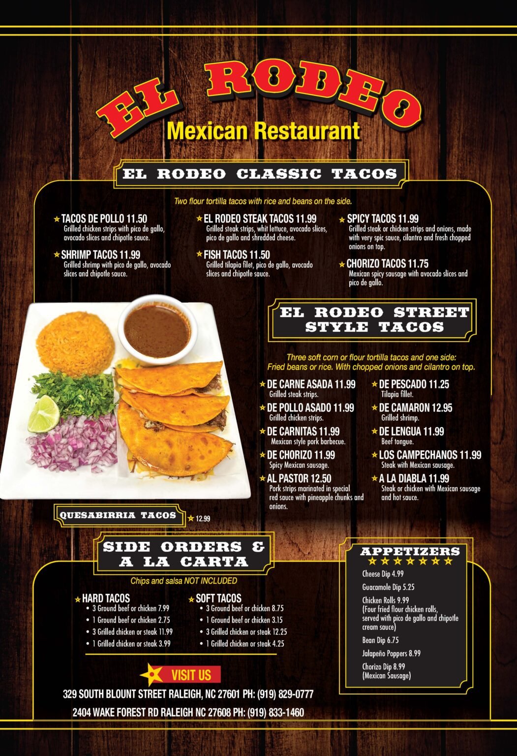 Menu - El Rodeo Mexican Restaurant
