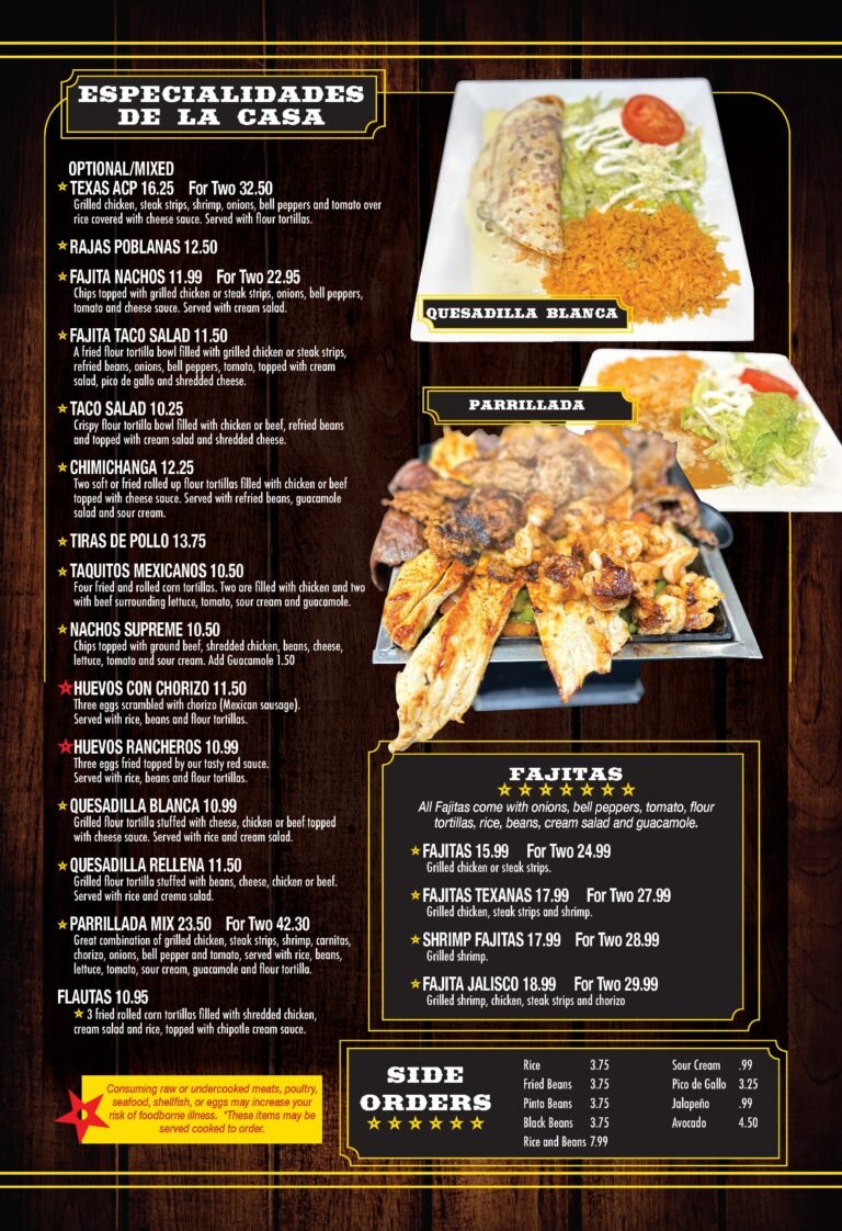 Menu - El Rodeo Mexican Restaurant